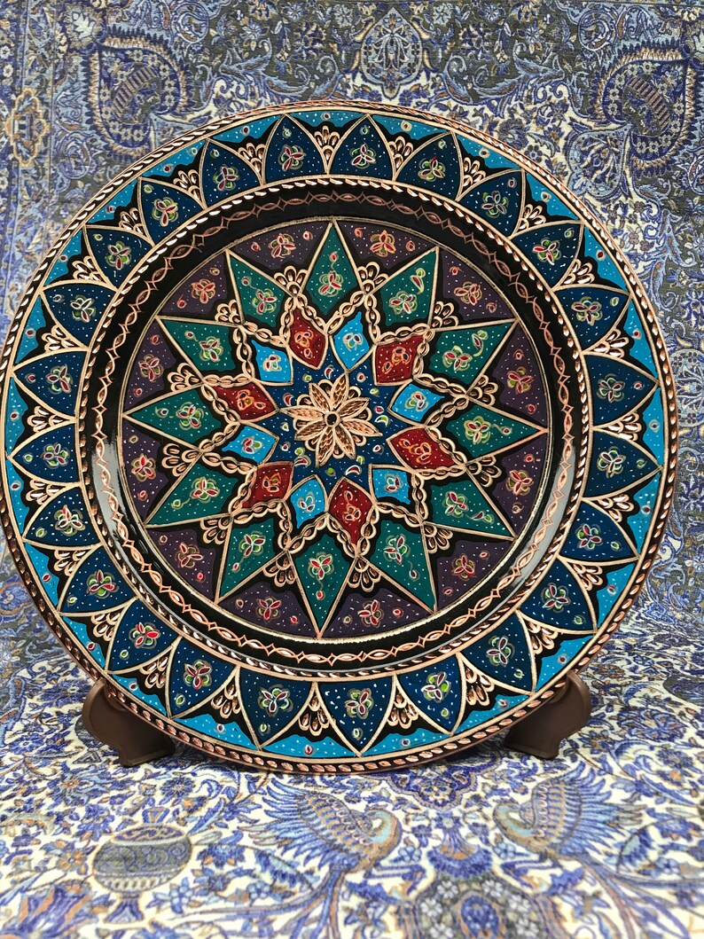 Unique Living Room Decor, Hand Painted Plate, Colorful Plates for Wall ...