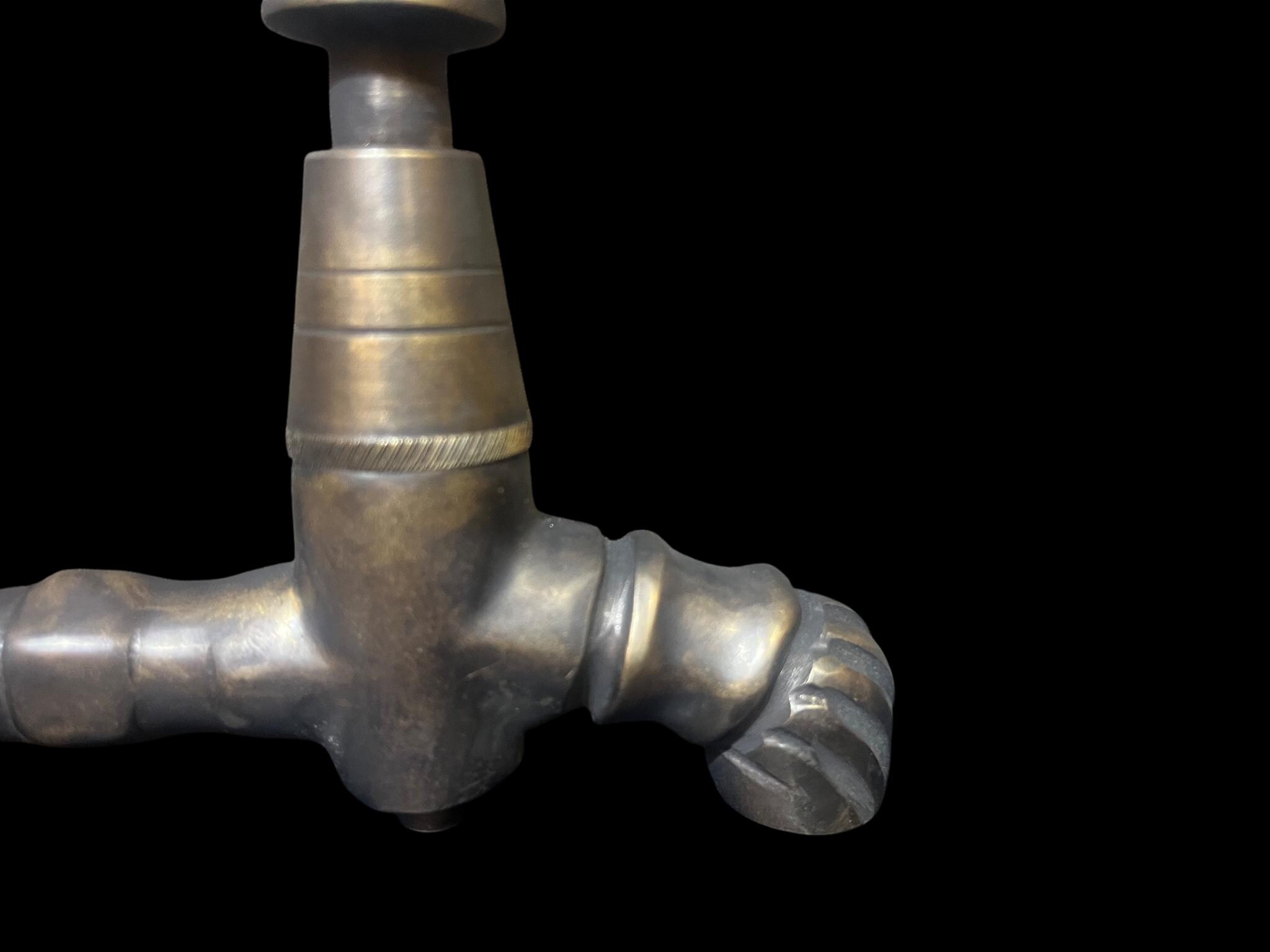 Solid Brass Wall Faucet, Ottoman Tulip Motif Spigot, Heavy Cast Garden ...