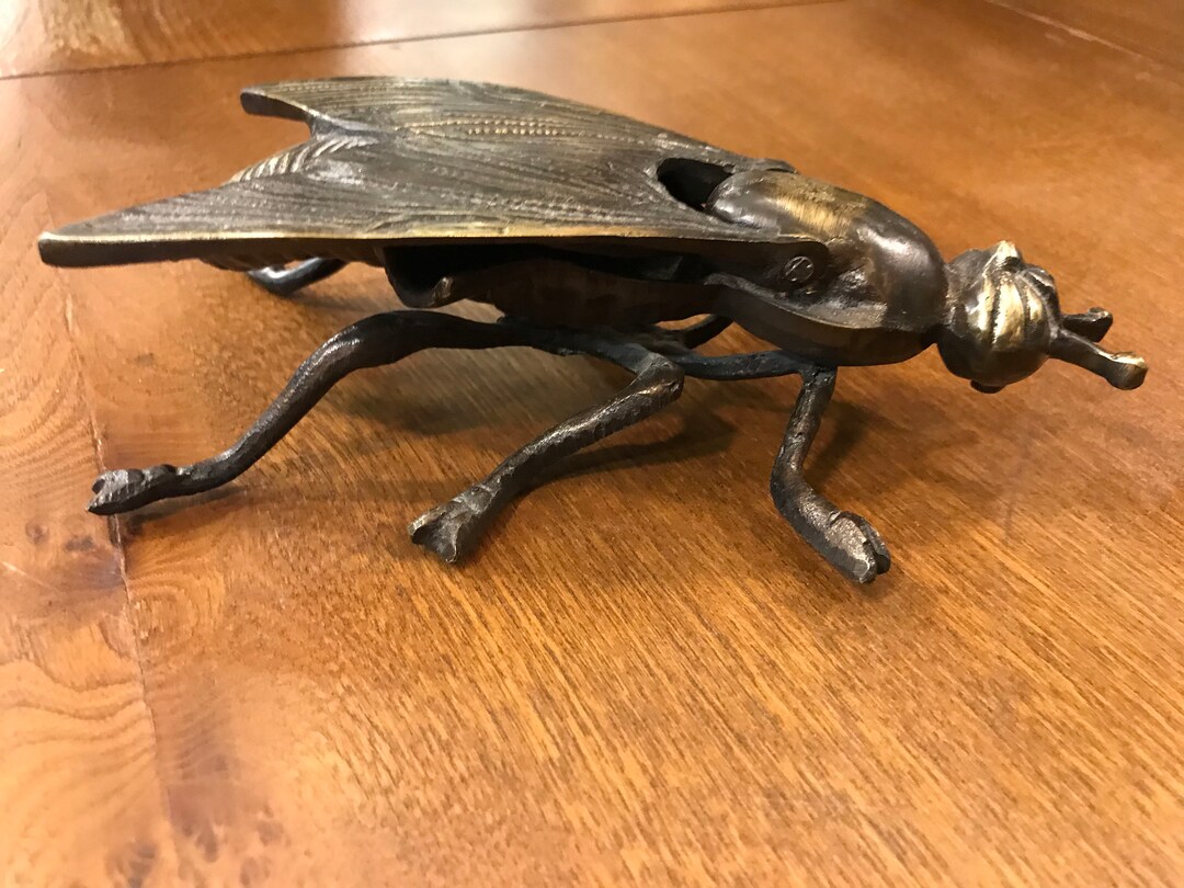 Antique Home Decor, Vintage Ashtray Fly Design,unique Decor, Brass ...