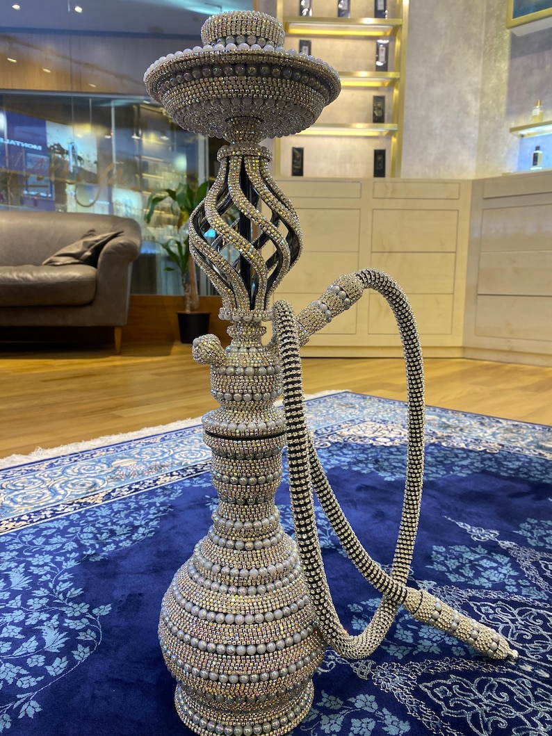 58 Cm \ 22.8 Inc Elegant Full Handmade Turkish Hookah, Unique Pearls ...