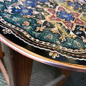 45 Cm \ 18 Inc Metal Breakfast Tray, Hand Painted and Carved Design ...