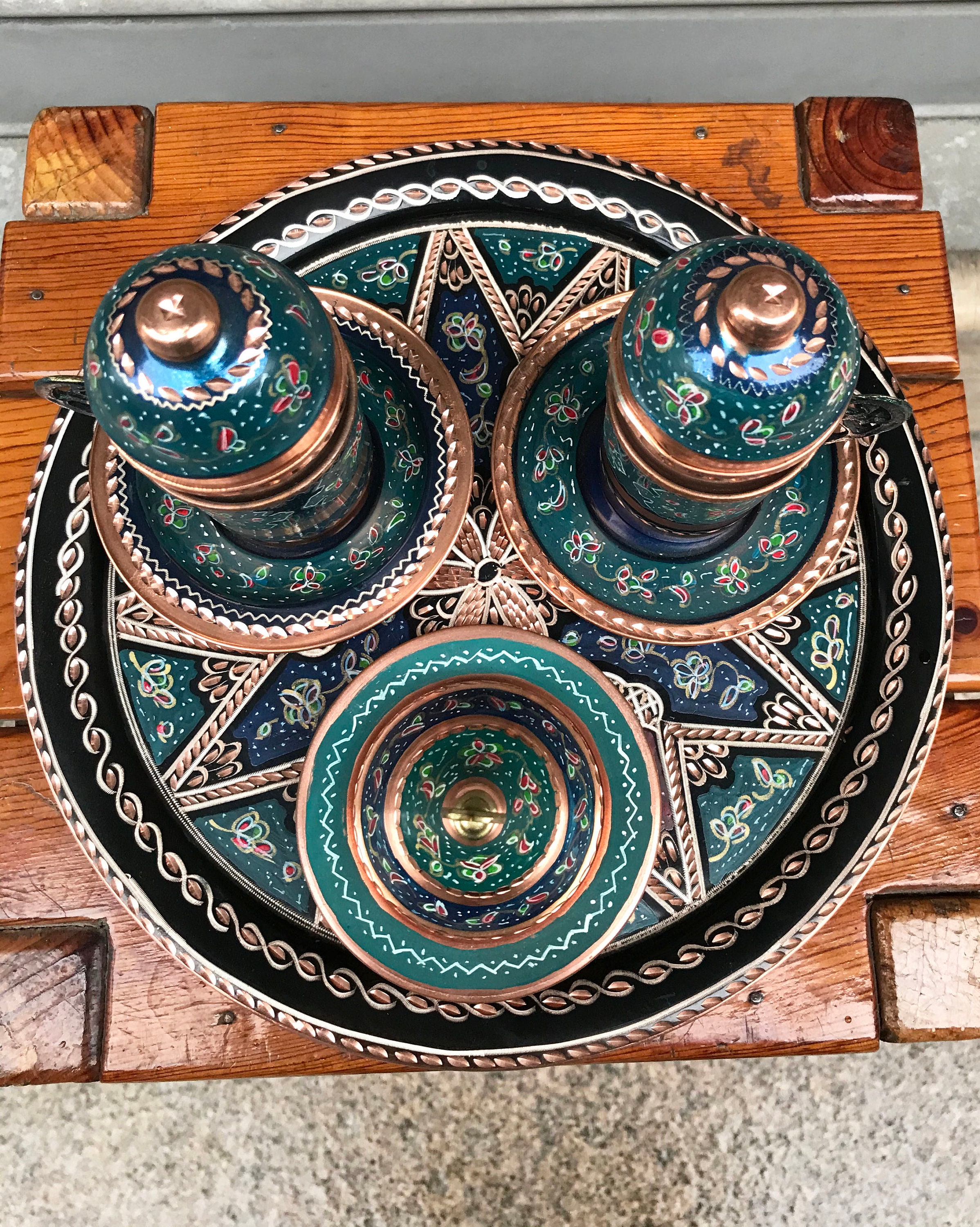 Handmade Copper Tea Serving Set for 2 Person Hand Painted - Etsy