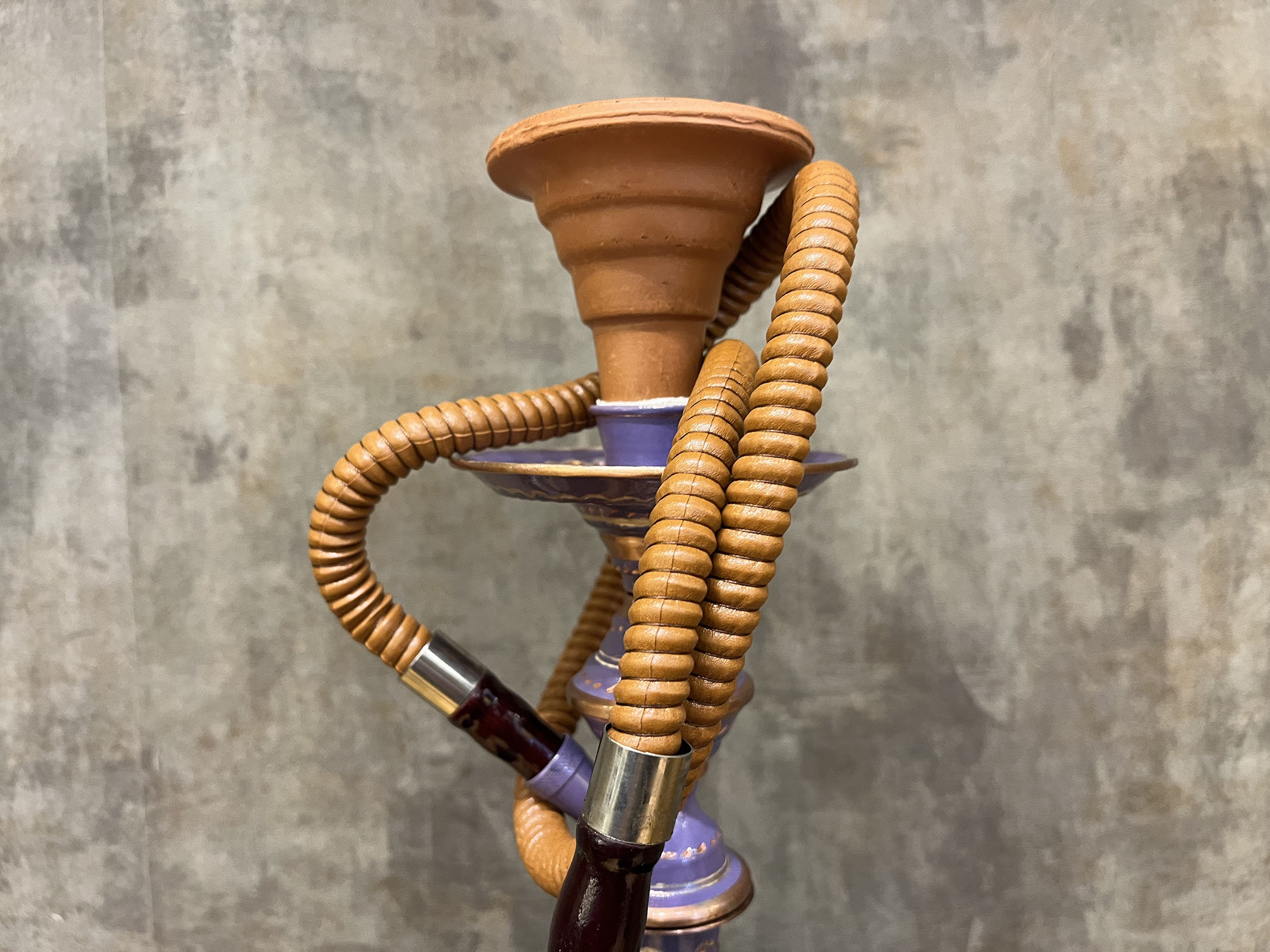 Decorative Hookah Set, Hand Painted Purple Copper Hookah, Carved Shisha ...