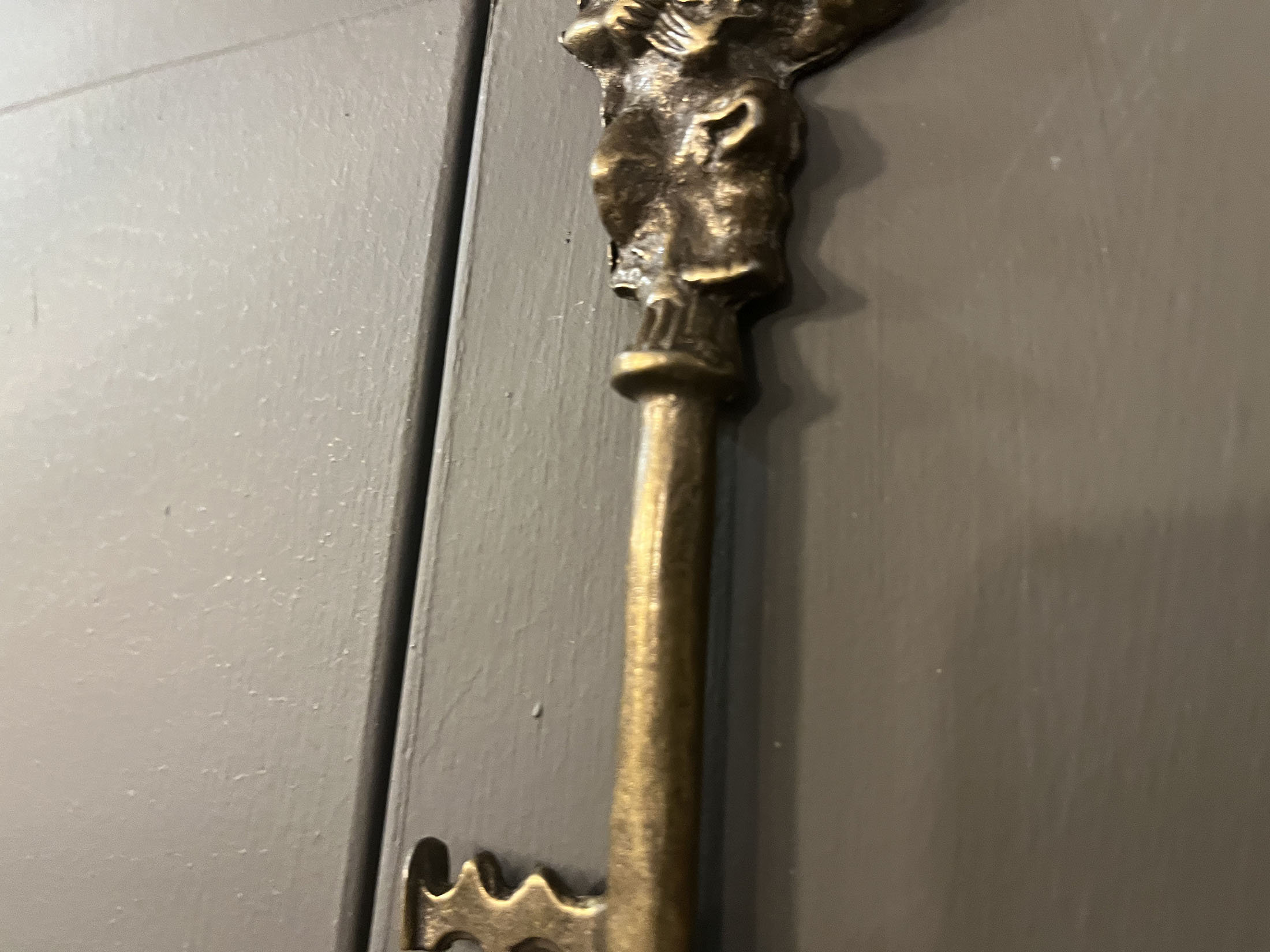 Antique Metal Key, Old Brass Key With Little Angel Design, Decorative ...