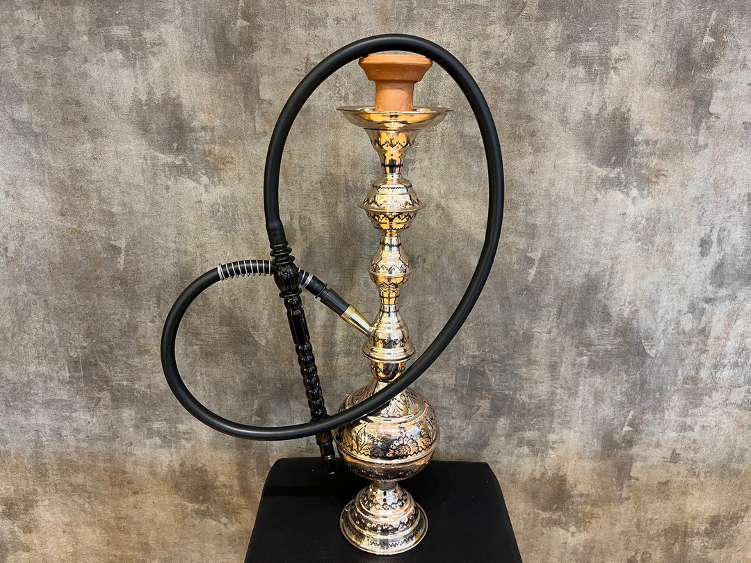 Shiny Design LARGE Silver Hookah Set, Unique Handmade Turkish Hookah ...