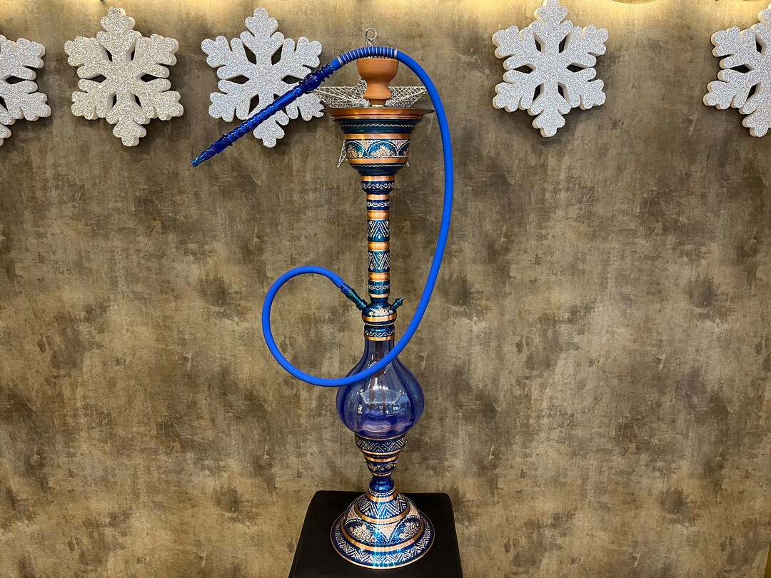 Extra Large Enjoy Design Blue Carved Handmade Hookah Set - Etsy