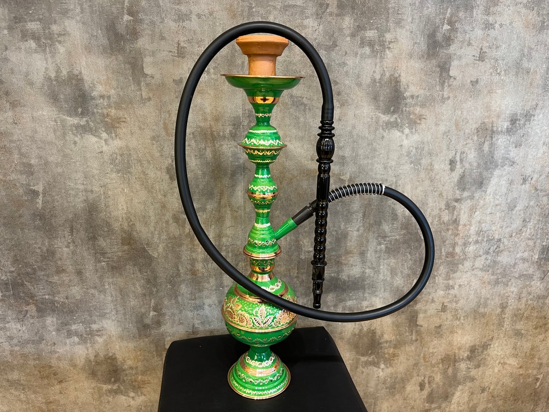 Elegant Design LARGE Green Copper Hookah Set, Unique Handmade Turkish ...