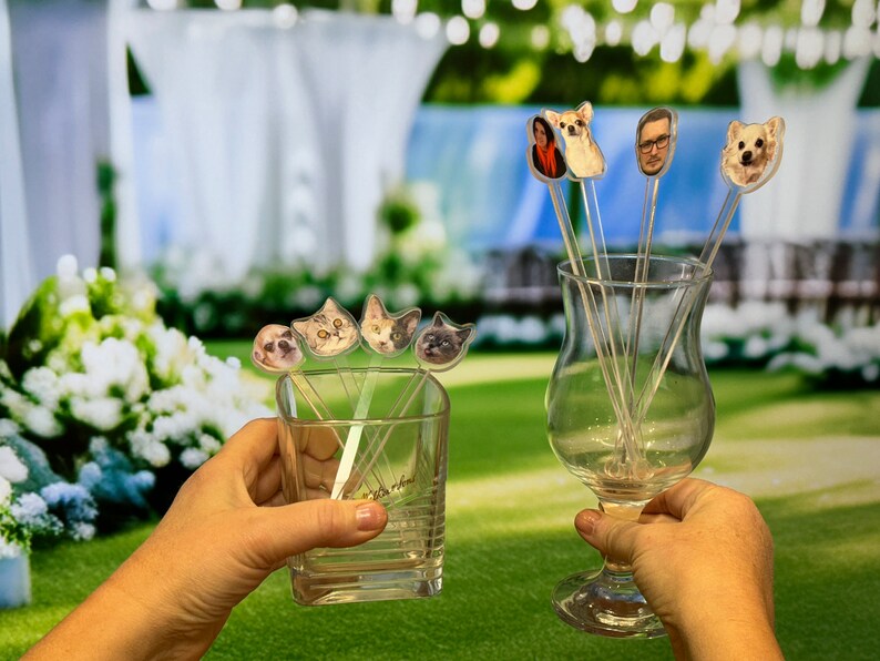 Signature Cocktails Stick, Custom Photo Drink Stirrer, Cat Pet Drink ...