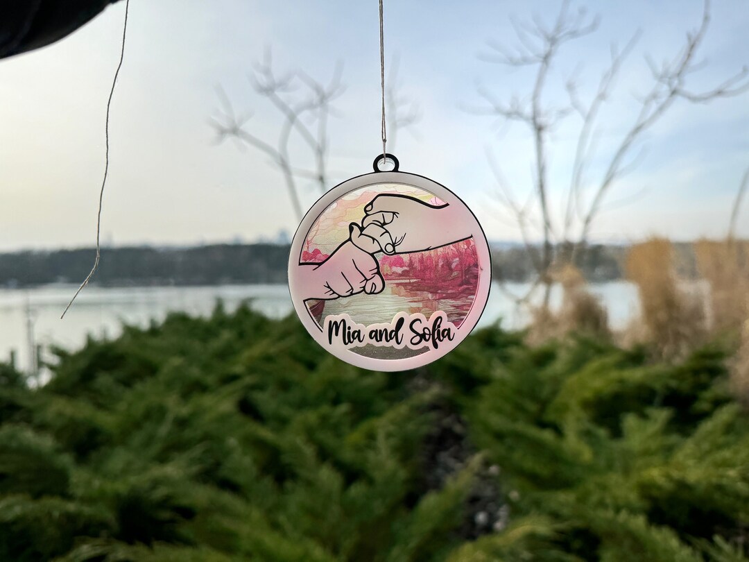 Personalized ASL Ornament, Sign Language Ornament Friend, Suncatcher ...