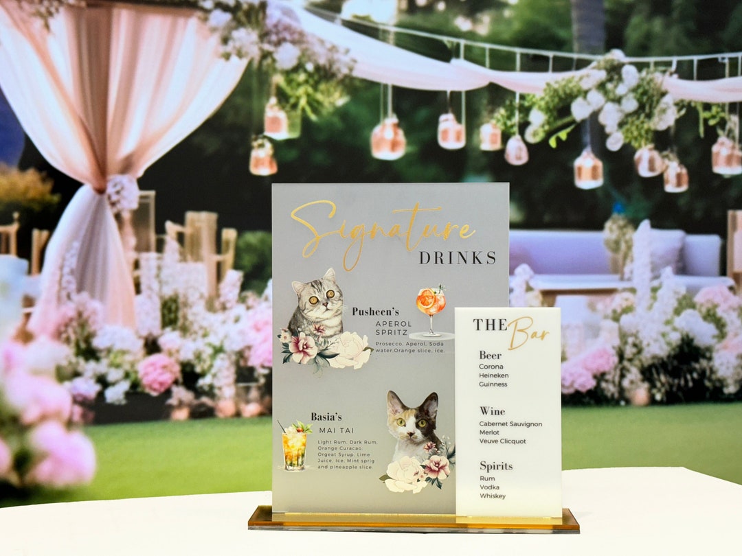 Pet Signature Drink Sign, Pet Bar Sign Wedding, Pet Signature Cocktails ...