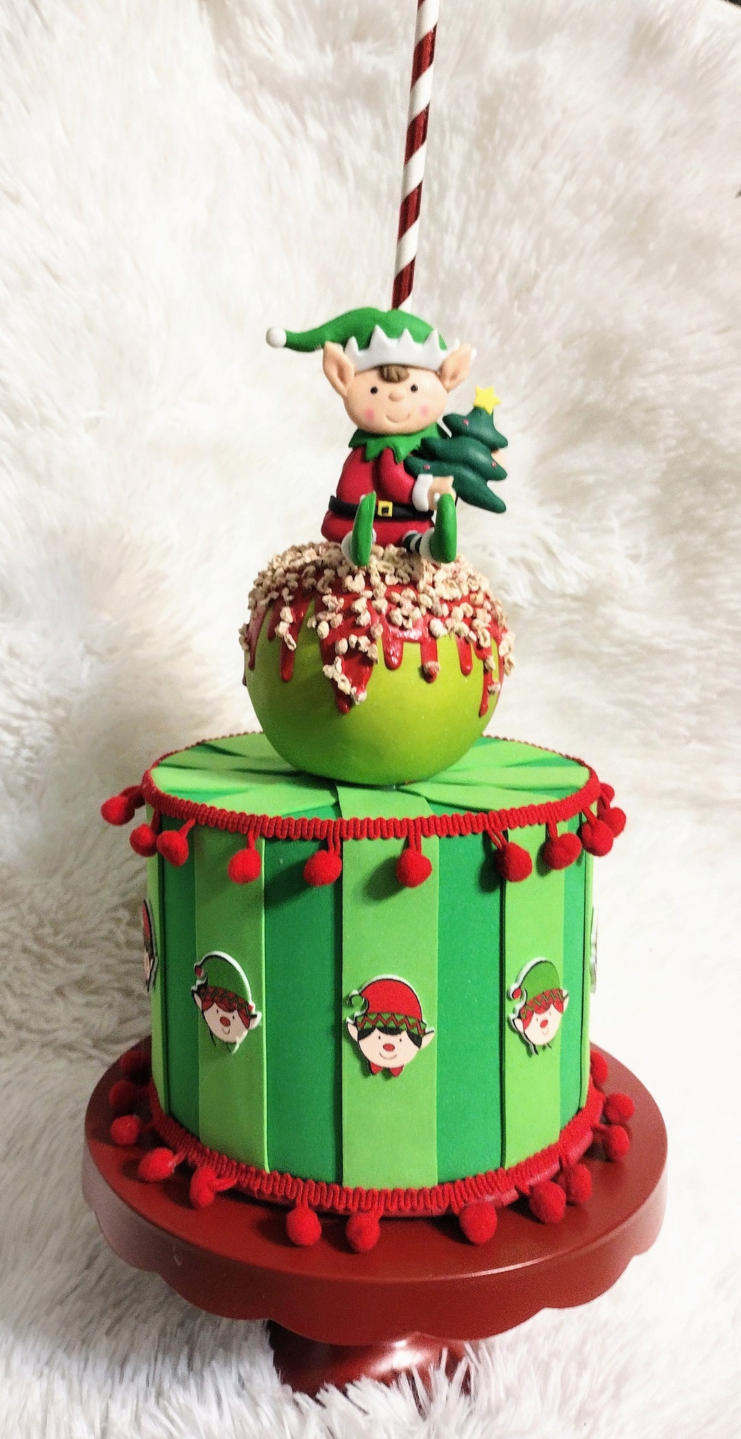 Cake, Elf, Faux Food, Christmas Cake, Christmas Decorations ...