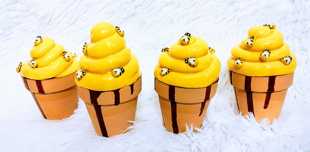 Beehive Ice Cream Cupcake Faux Beehive Fake Bee Cupcake Bee Etsy