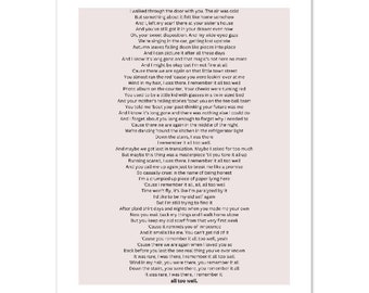 All Too Well Print - Etsy