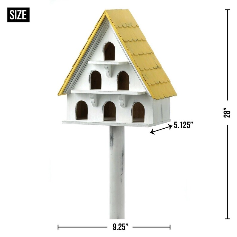 Multi Hole Wooden Birdhouse Cottage Three story Bird House - Etsy