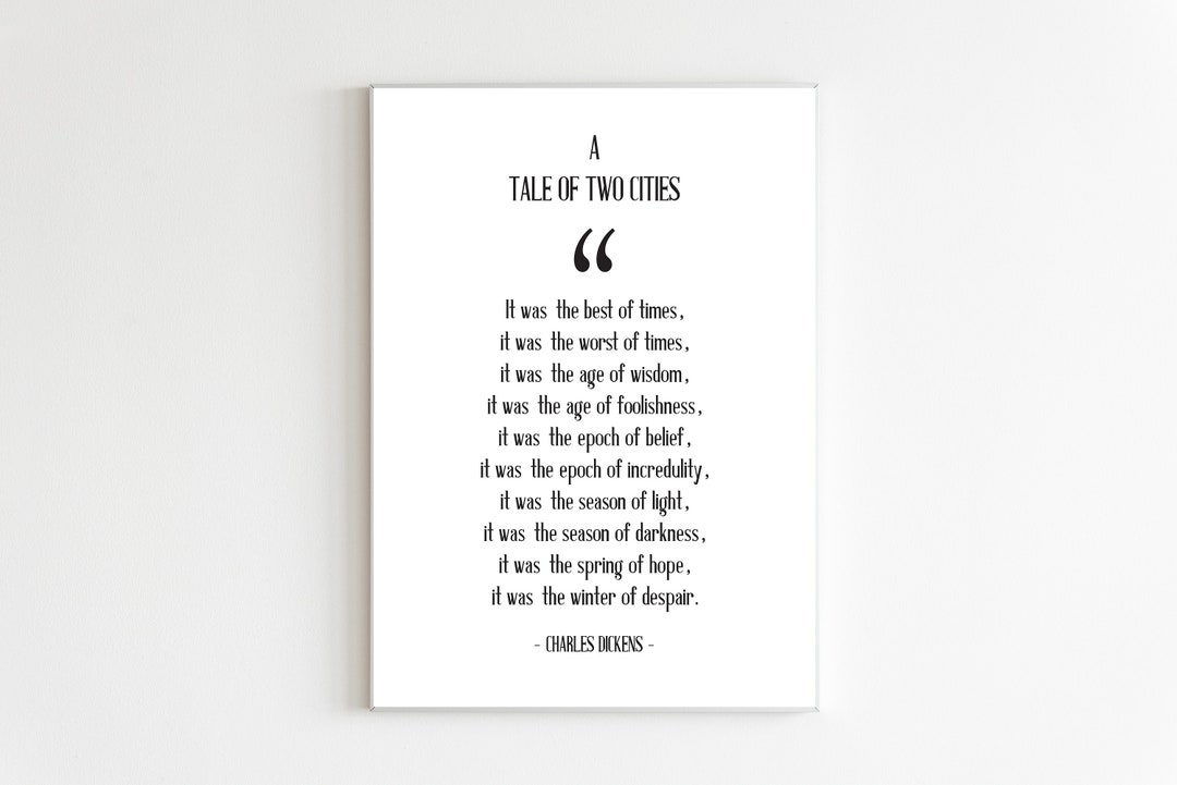 Charles Dickens Quote | A Tale of Two Cities | Printable Wall Art ...