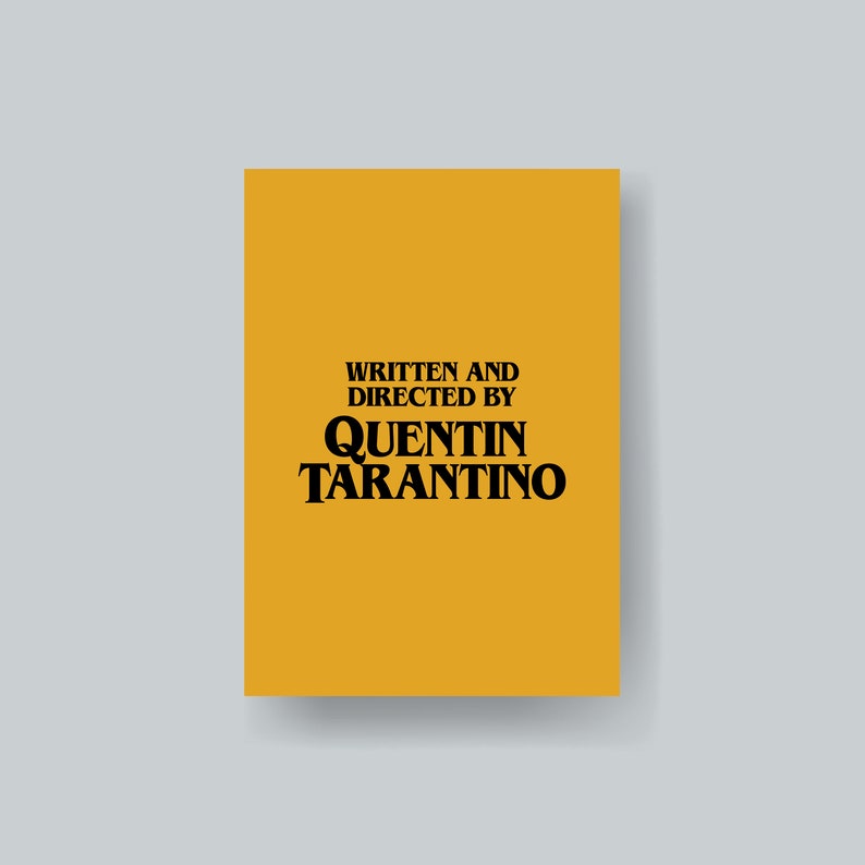 Written and Directed by Quentin Tarantino Wall Art Printable - Etsy