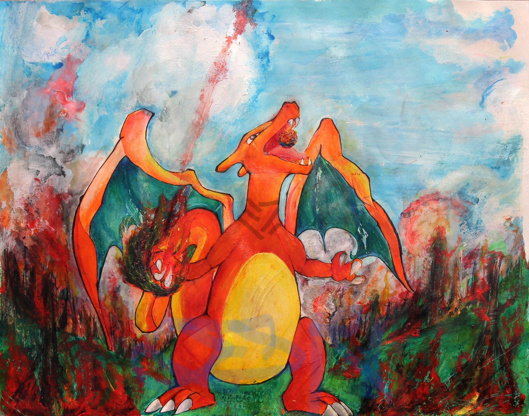 Charizard Painting Original - Etsy