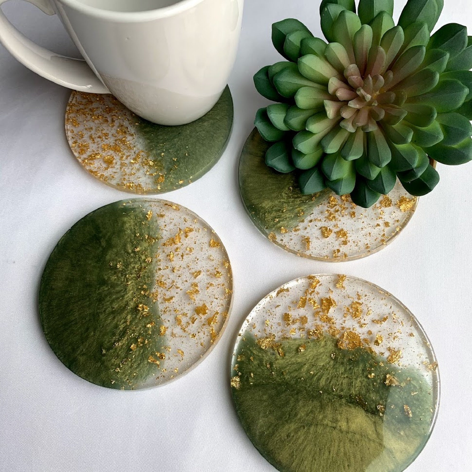 Set of 2 Coasters | Resin Coaster | Beautiful Coaster | Two Tone ...