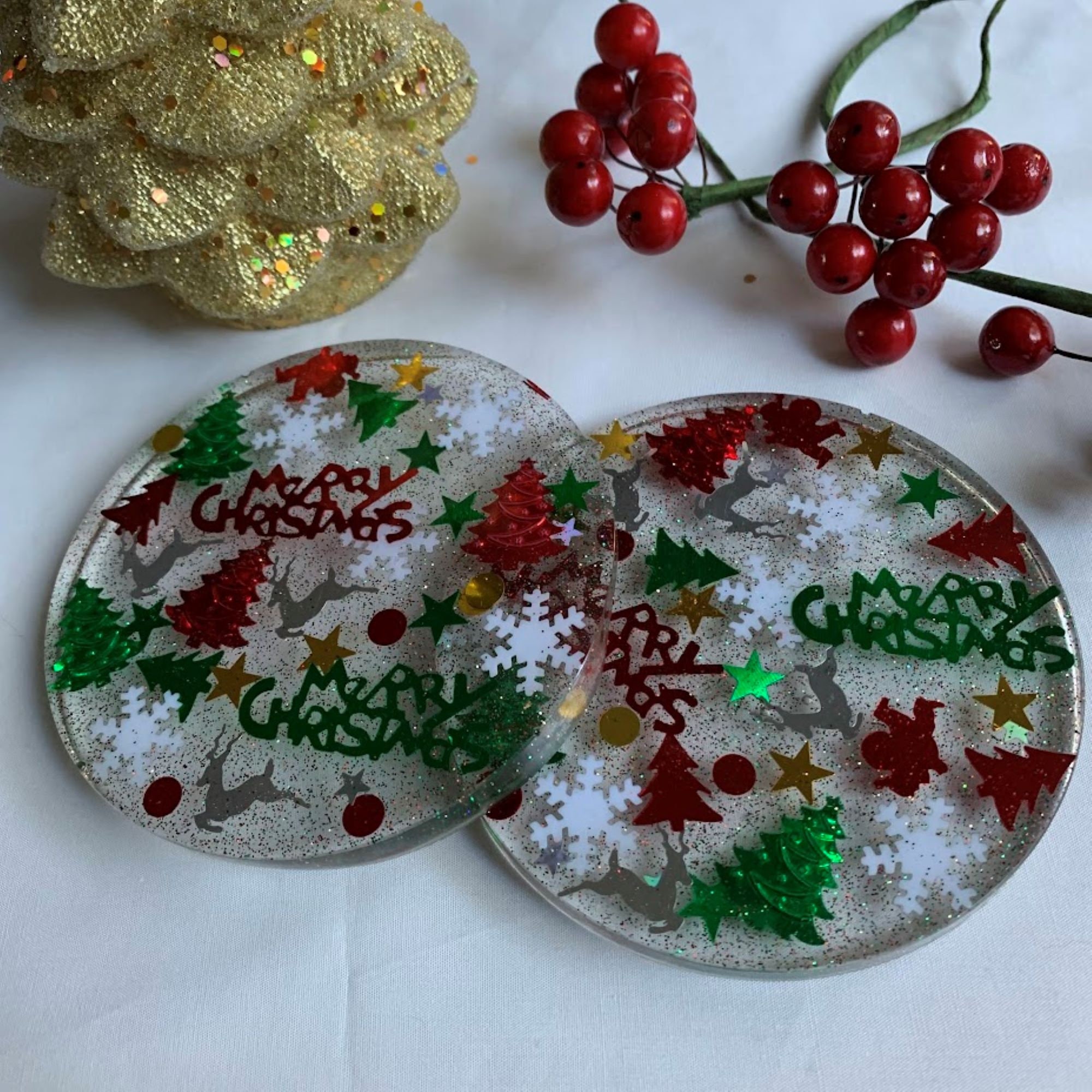 Holiday Coaster | Christmas Coaster | Christmas Decor | Christmas Gift ...