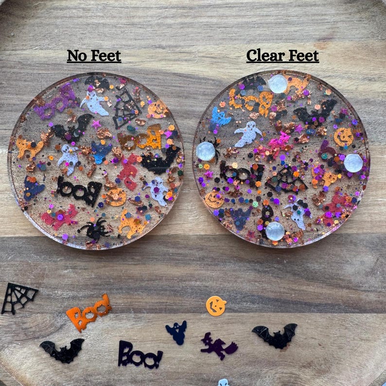 Halloween Coasters, Cute Spooky Halloween Coaster, Holiday Home Decor ...