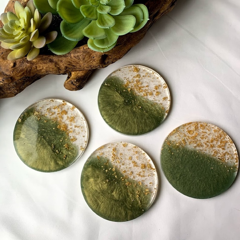 Set of 2 Coasters Resin Coaster Beautiful Coaster Two - Etsy