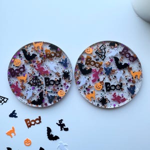 Halloween Coasters, Cute Spooky Halloween Coaster, Holiday Home Decor ...