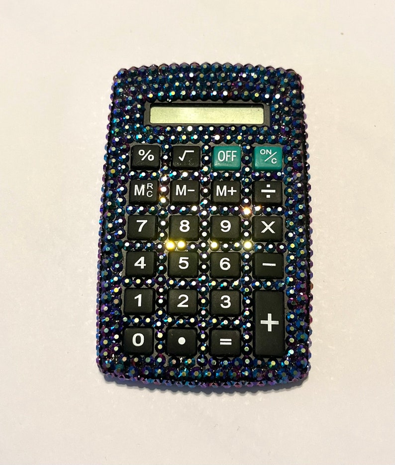 Black Bedazzled Calculator, Ab Bling Calculator, Glam Office Supplies ...