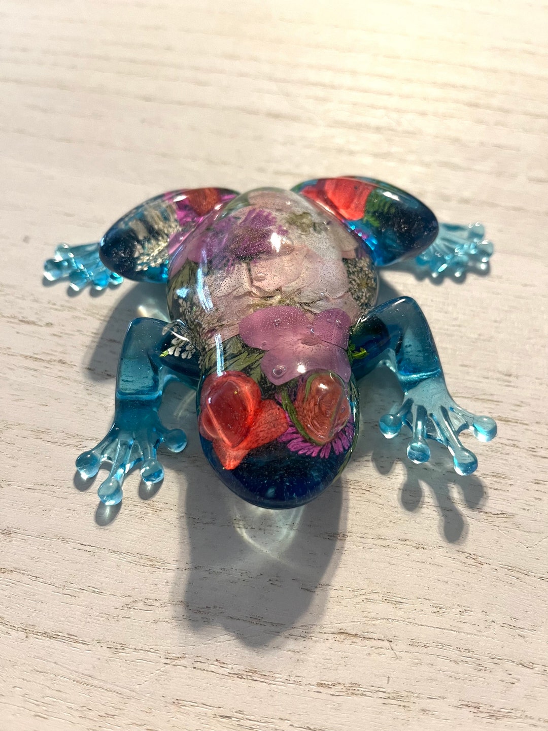 Floral Resin Frog Resin Frog Figurine - Etsy