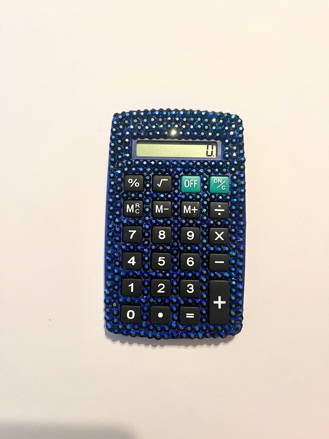 Blue Bedazzled Calculator, Blue Bling Calculator, Glam Office Supplies ...