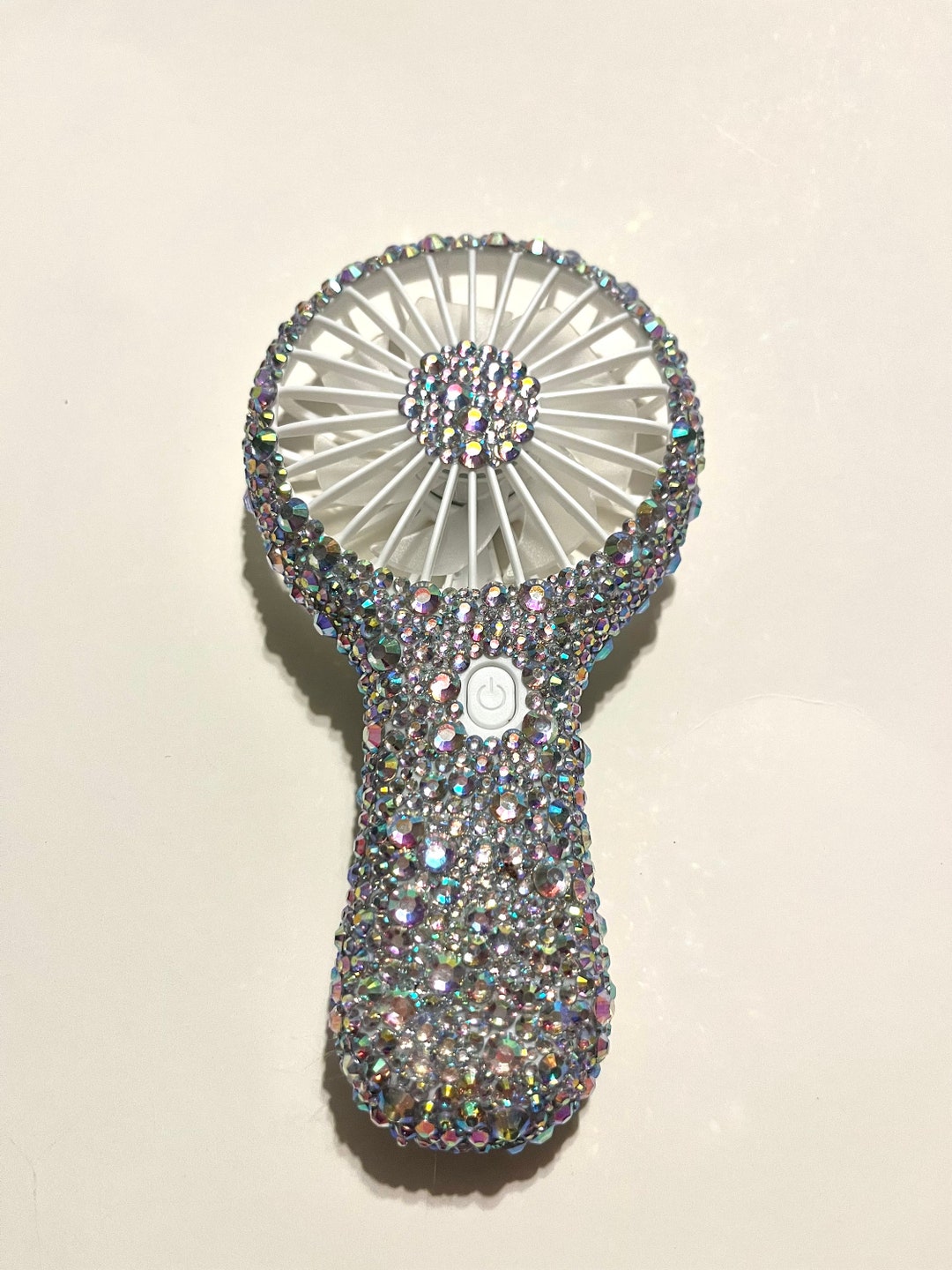 Crystal AB Rhinestone Handheld Fan: Bling Personal Fan - Etsy