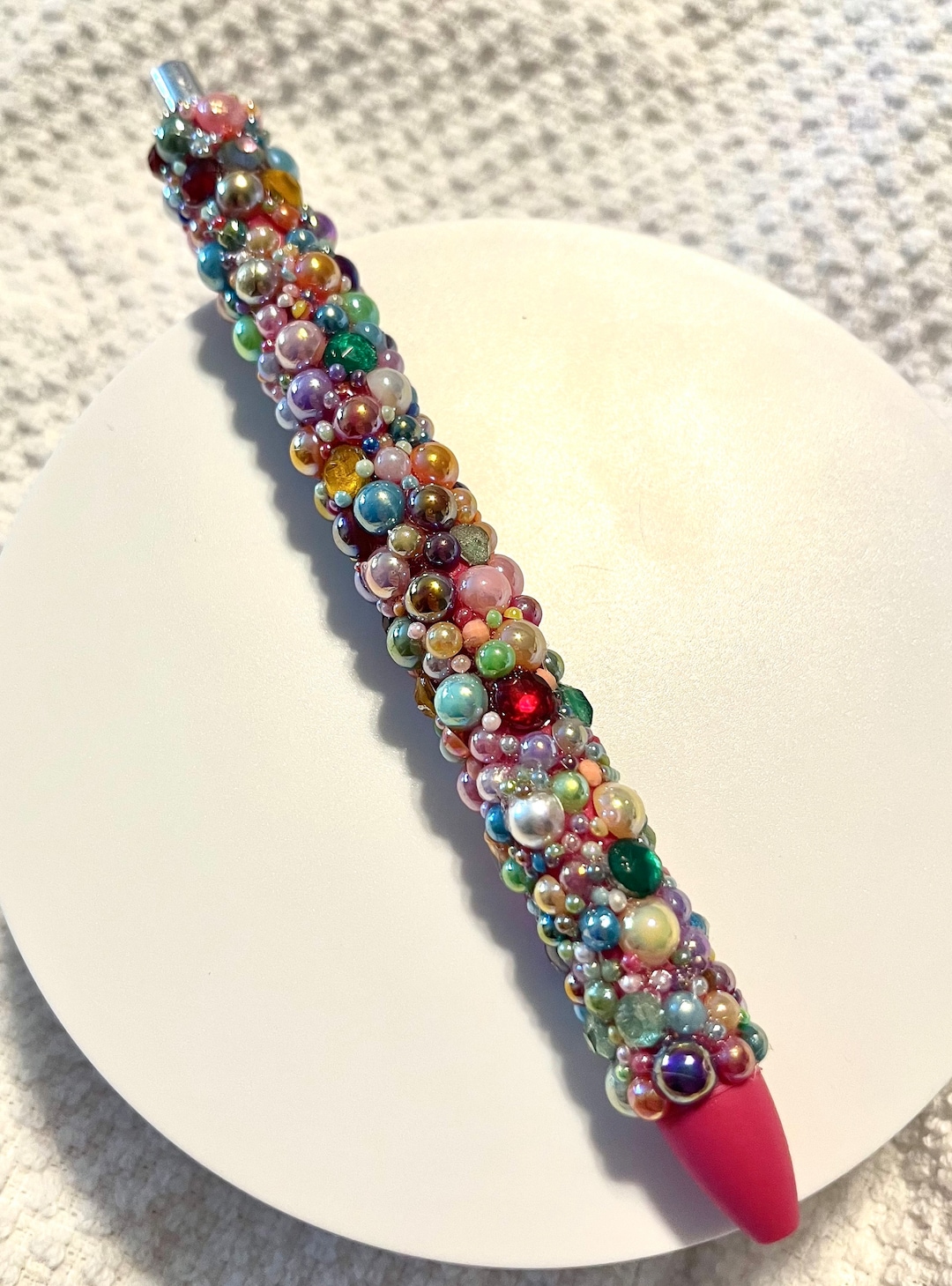 Multicolor Bedazzled Pen, Refillable Gel Pen, Pearl Bling Pen, Glam Ink ...