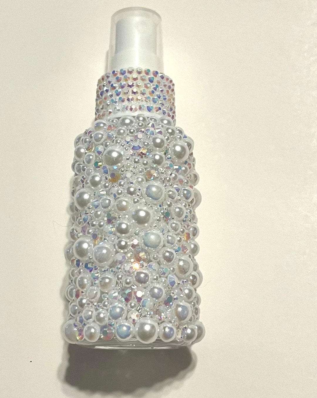 White Pearl Spray Bottle, Bedazzled Spray Bottle, - Etsy