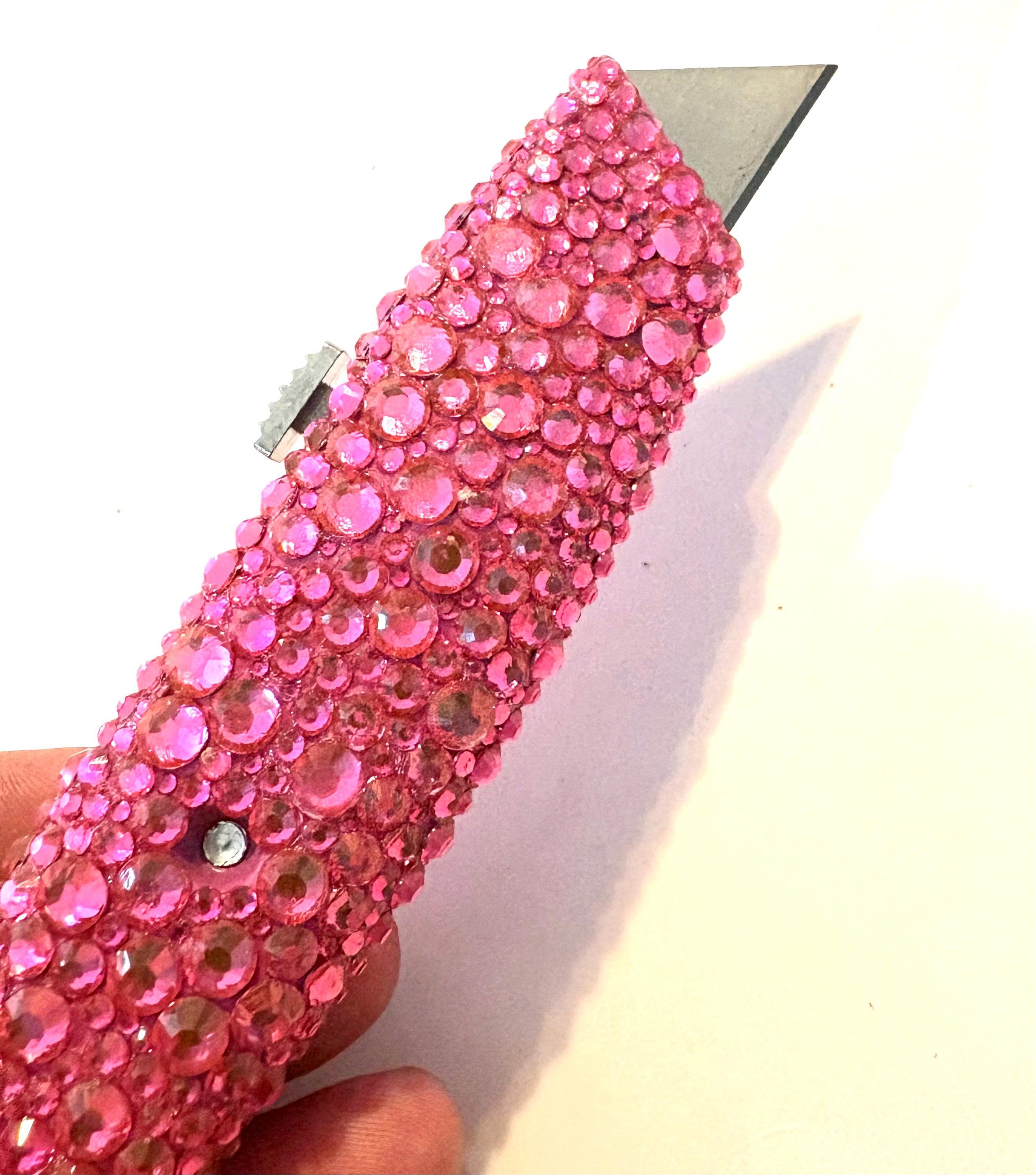 Hot Pink Rhinestone Utility Knife: Glam Box Cutter - Etsy