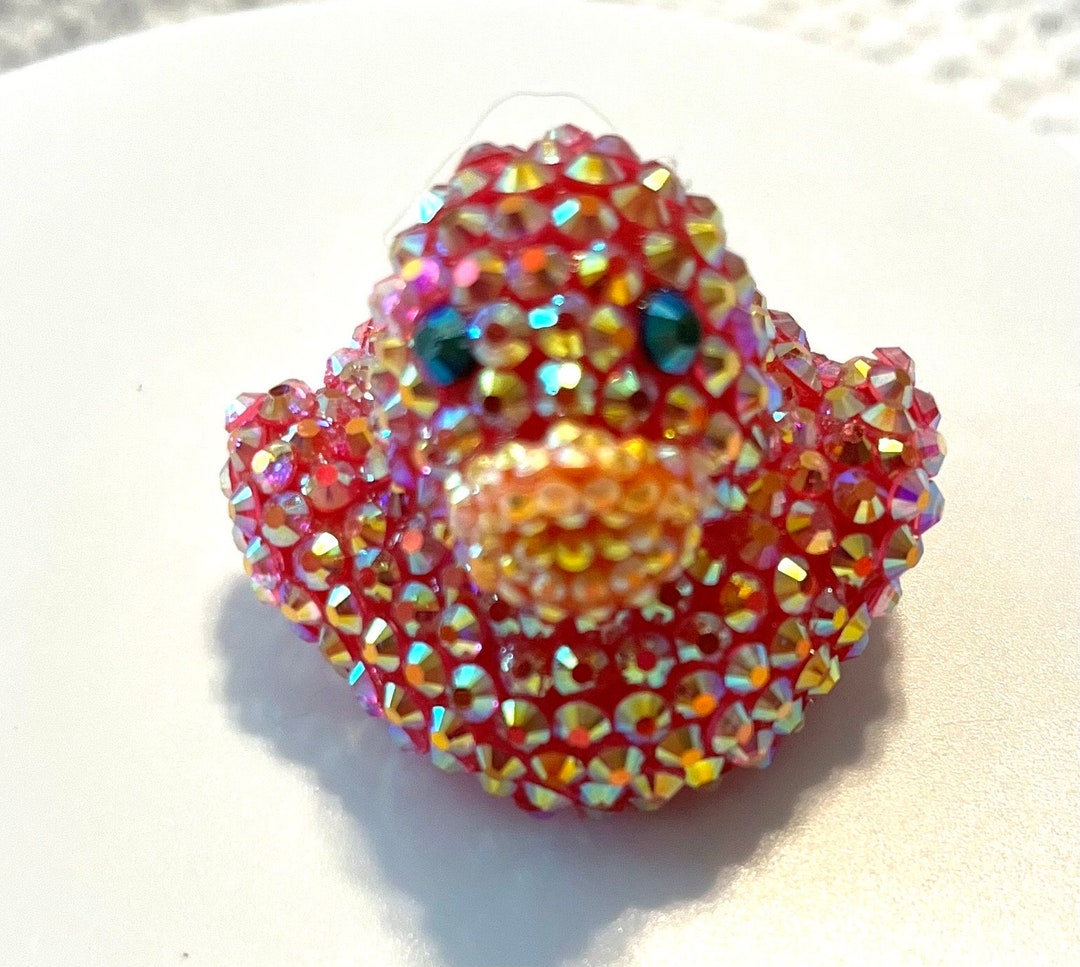 Red Bedazzled Mini Duck, Bling Rubber Duck, Bedazzled Miniature Duck ...