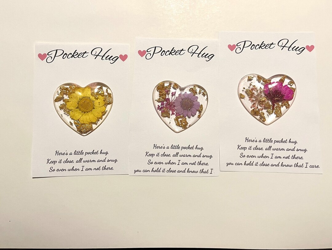 Resin Pocket Hugs, Floral Pocket Hugs, Colorful Pocket Hugs, Cheerful ...