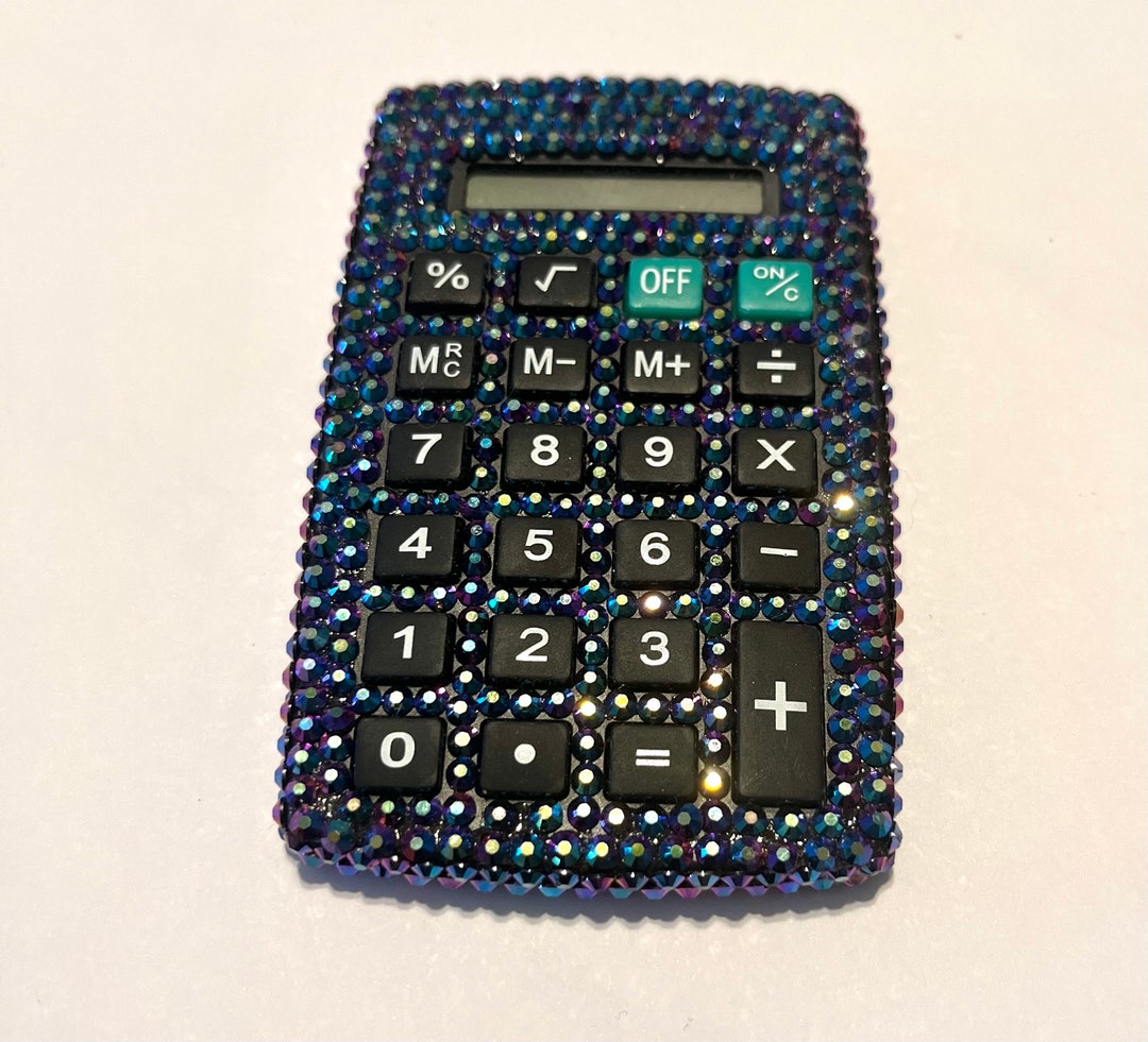 Black Bedazzled Calculator, Ab Bling Calculator, Glam Office Supplies ...