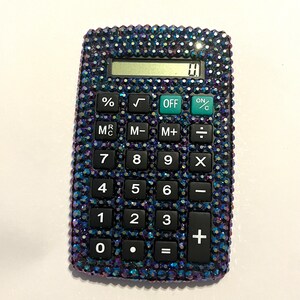 Black Bedazzled Calculator, Ab Bling Calculator, Glam Office Supplies ...