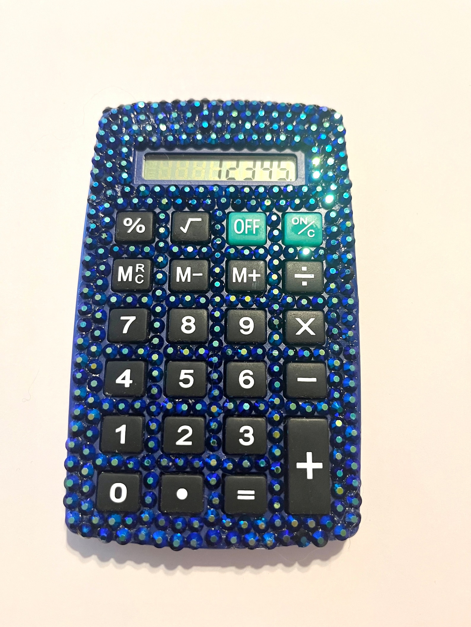 Blue Bedazzled Calculator, Blue Bling Calculator, Glam Office Supplies ...