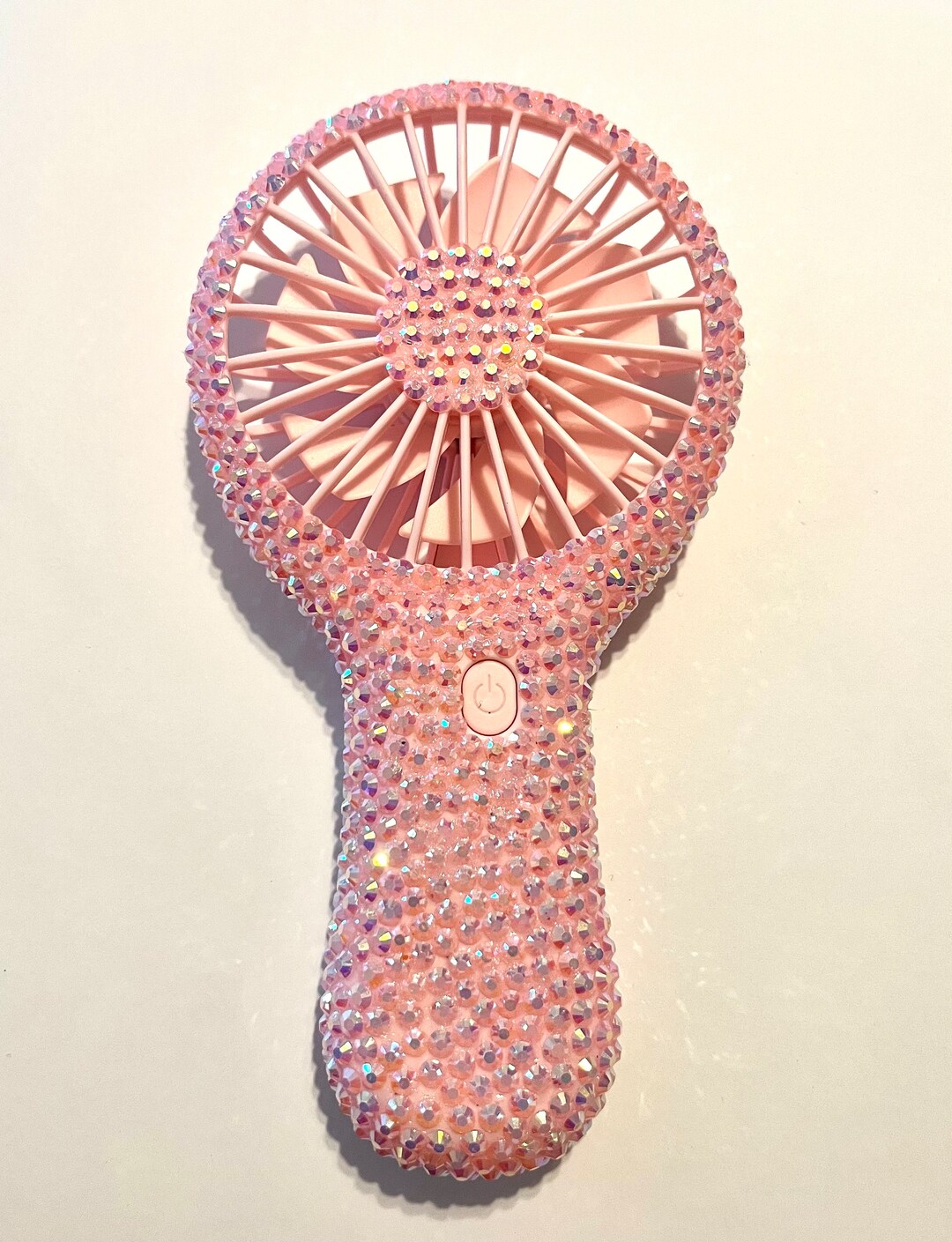 Pink Rhinestone Rechargeable Handheld Fan: Glam Bling Personal Fan - Etsy