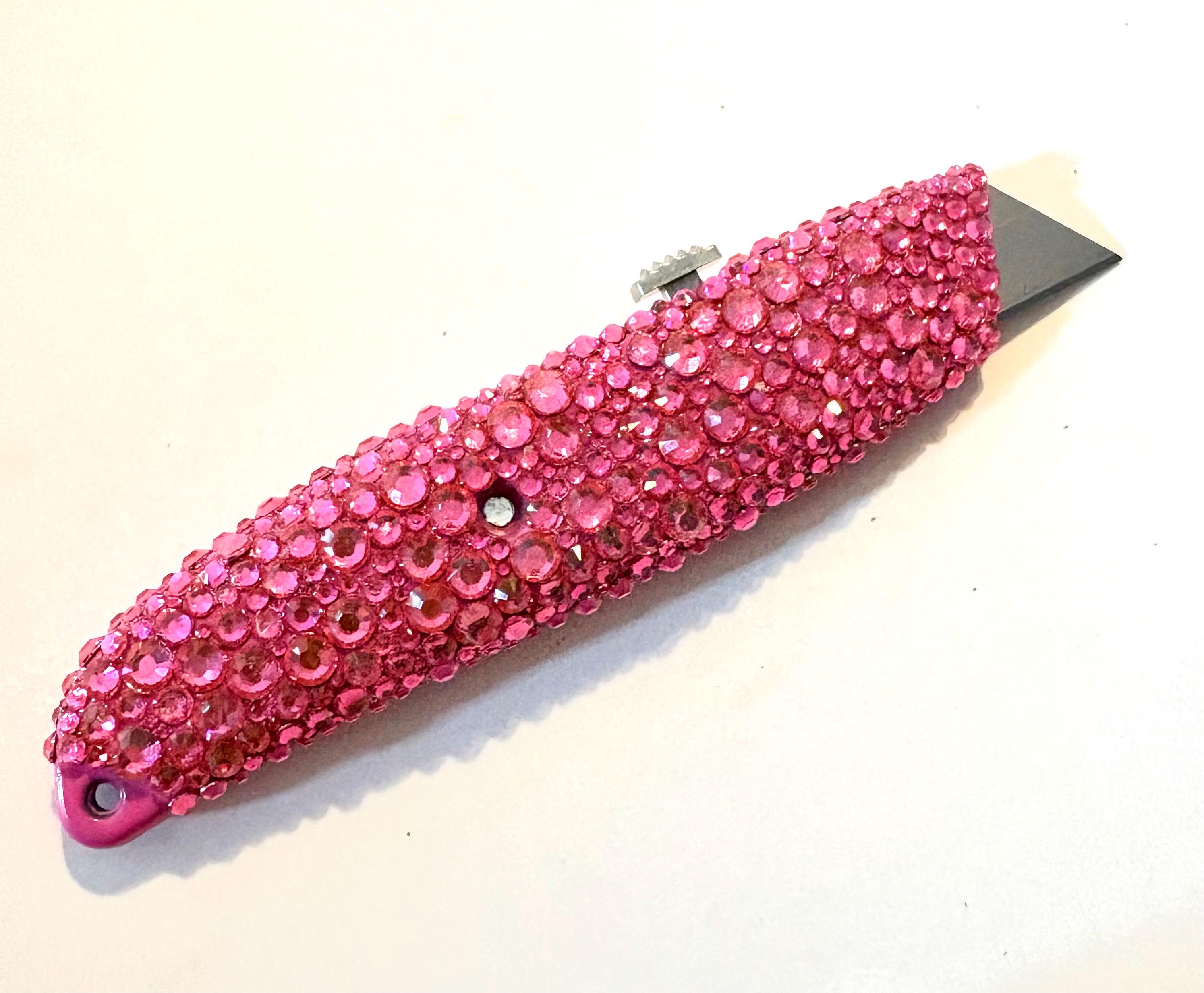 Hot Pink Rhinestone Utility Knife: Glam Box Cutter - Etsy