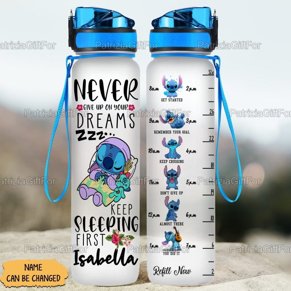 Stitch motivational water bottle - Etsy Österreich