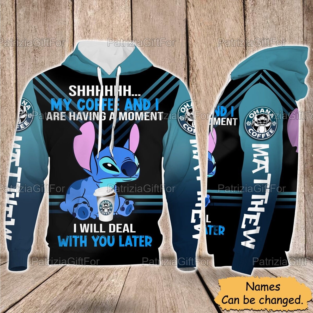Personalized Stitch Hoodie, Cute Stitch Coffee Shirt, Stitch Ohana Shirt