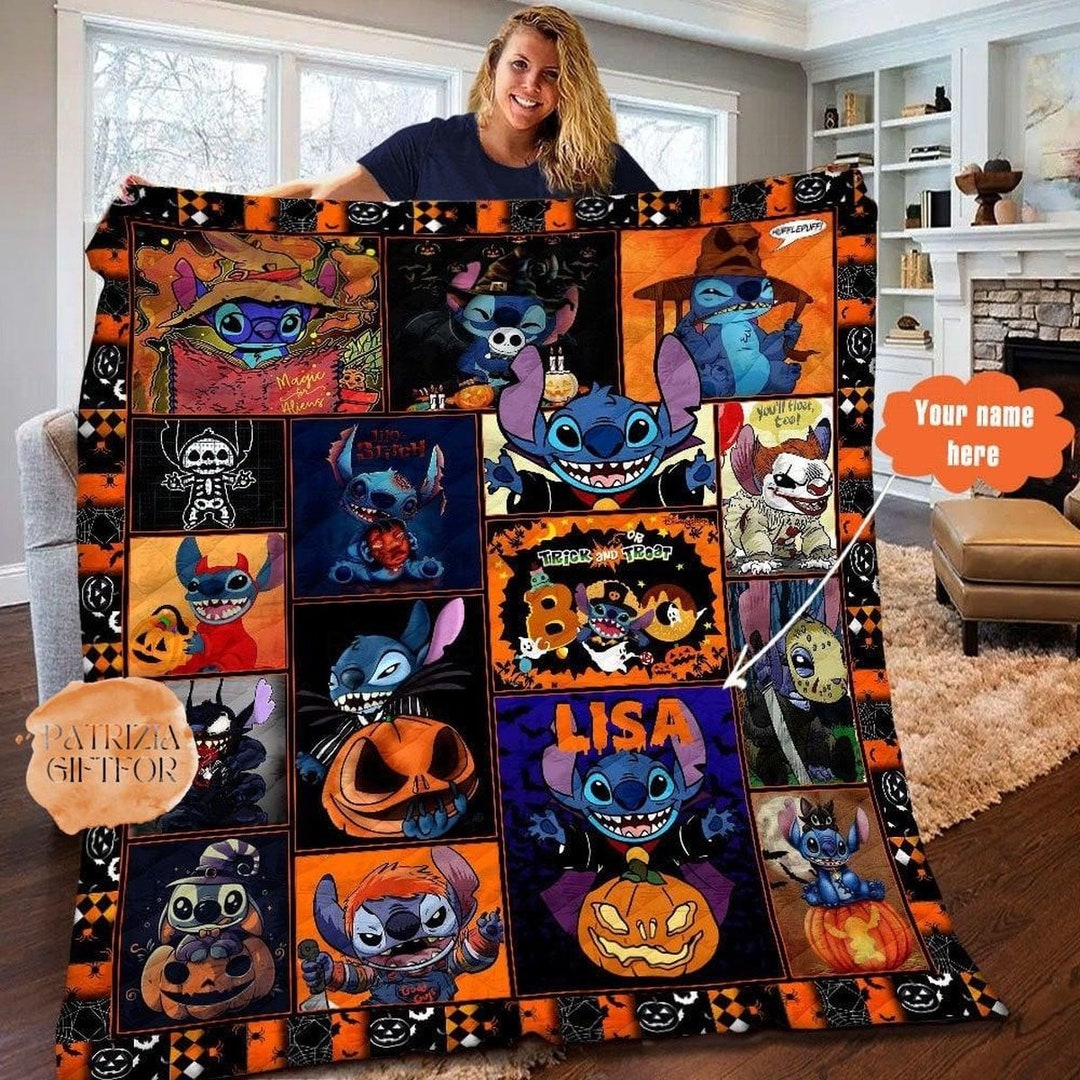 Stitch Quilt Trick or Treat Halloween Witch Stitch Quilt - Etsy
