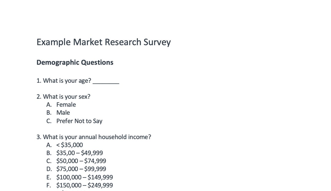 Market Survey Template | Effective Market Research Tool - Etsy