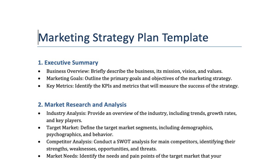 Comprehensive Marketing Strategy Plan Template | Expert Saas Business ...