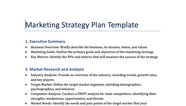 Comprehensive Marketing Strategy Plan Template | Expert Saas Business ...