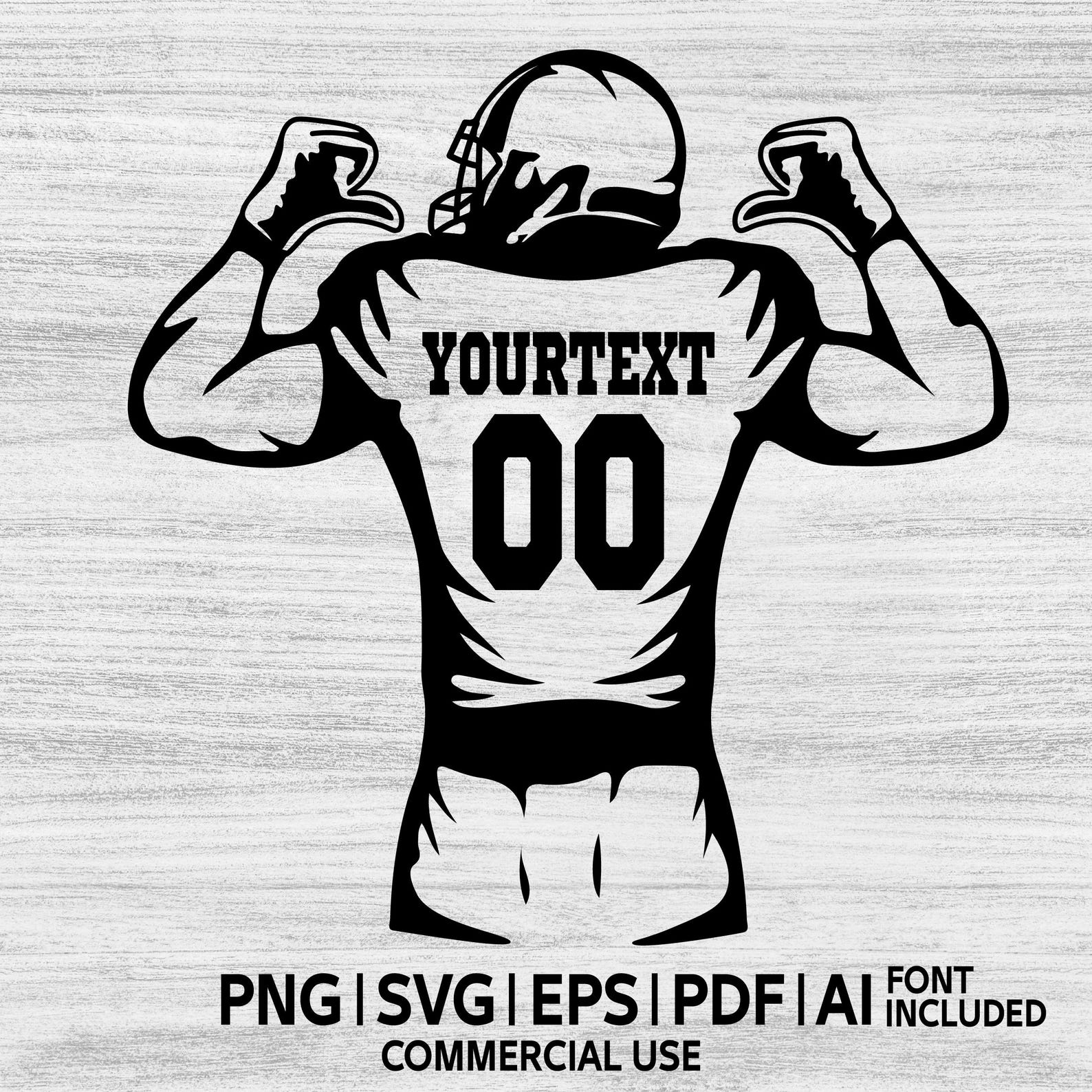 Customizable Football Player SVG, Custom Football SVG, Personalized ...
