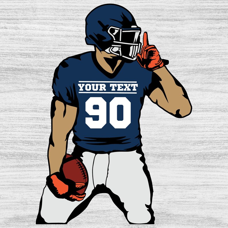 Custom Football Player Svg Customized Football Player Svg Cricut ...