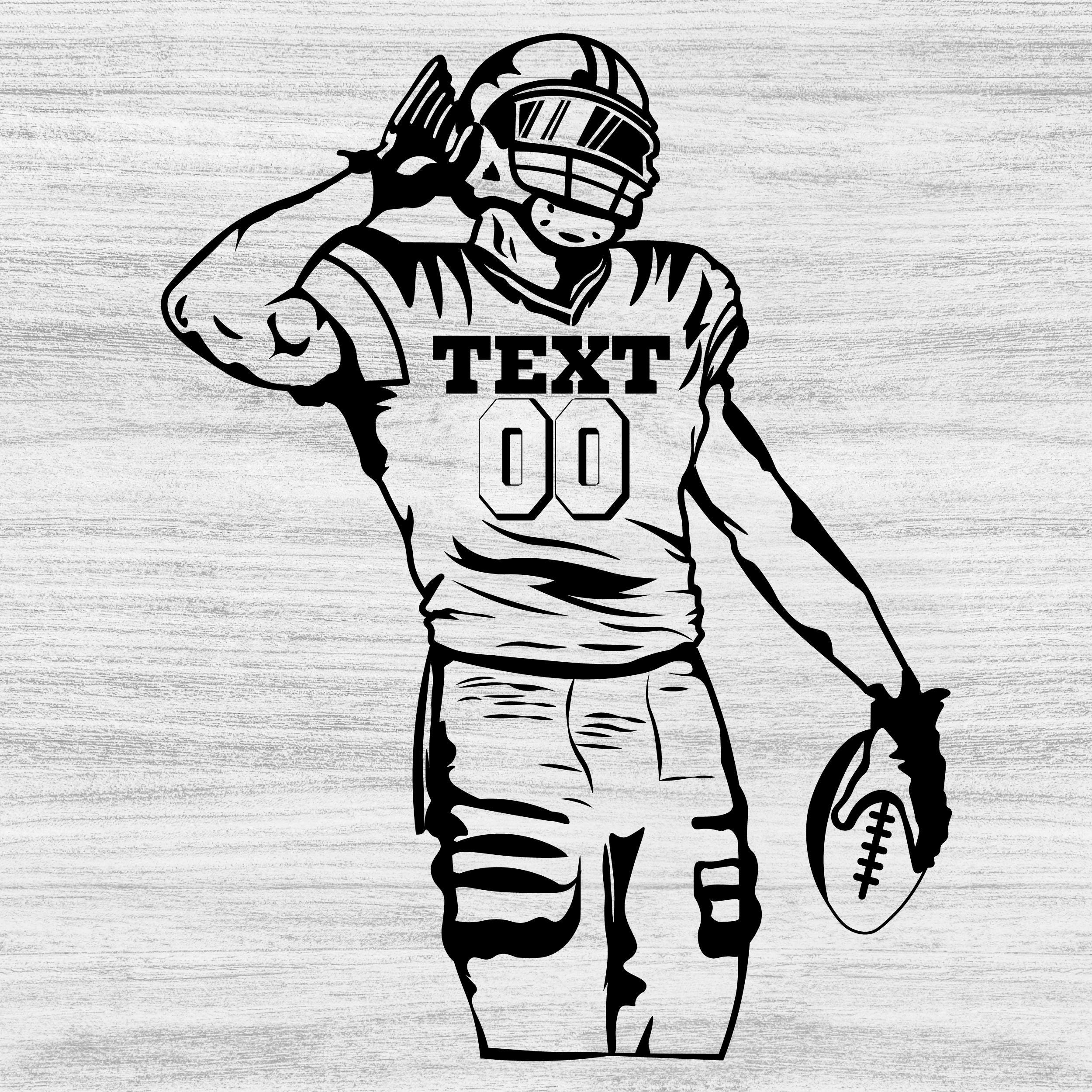 Custom Football SVG Player , Customized Football SVG Colored Player ...