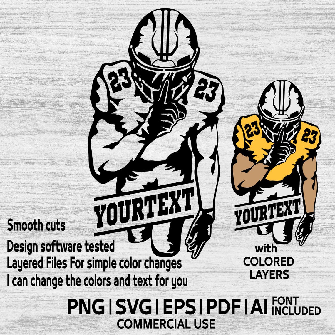 Football Player Svg Customized Football Player Svg Cricutsilencing ...